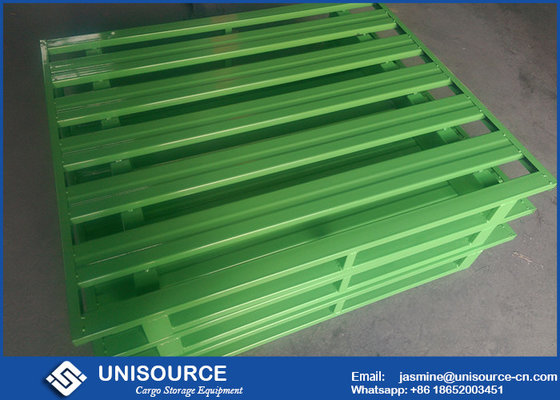 Professional Green Steel Storage Pallets , Heavy Duty Stackable Metal Pallets