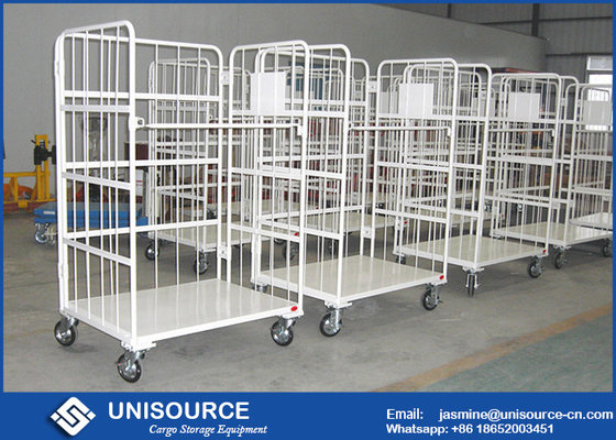 Foldable Steel Roll Container Large Loads For Warehouse Material Handling