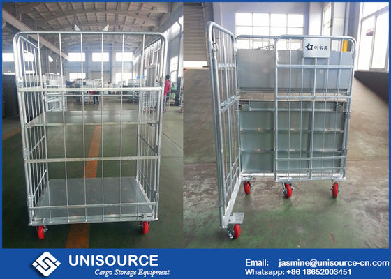 Zinc Galvanized Steel Roll Container Collapsible Industrial Steel Containers For Logistics