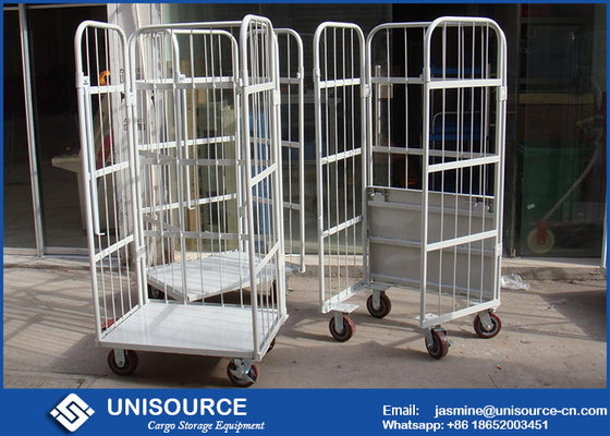 Storage Nesting Folding Steel Roll Container 500Kg Load For Retail Industry