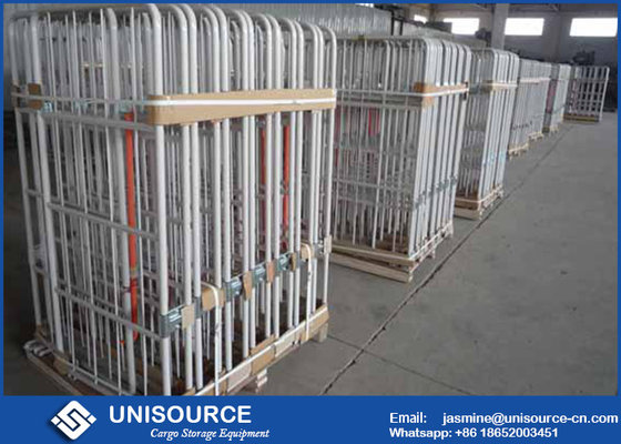 Warehouse Storage Steel Roll Container Wire Mesh Design Material Handling Trolley