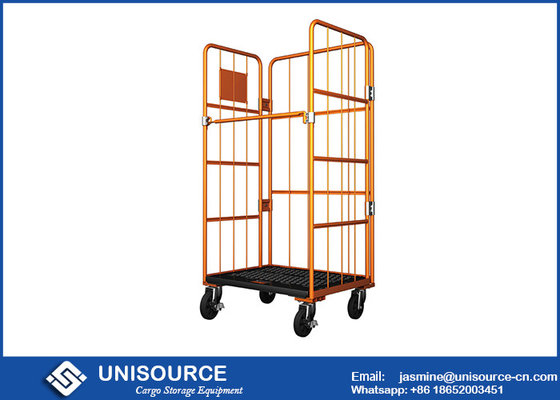 Three Sides Closed Nesting steel mesh containers 830 * 710 * 2000mm Shelf Movable