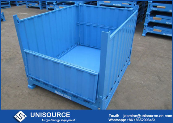Durable Steel Pallet Box Foldable / Reusable Metal Mesh Box For Transportation