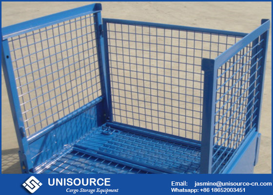 Warehouse Collapsible Pallet Cages 500Kg - 2000Kg Load Wire Mesh Storage Boxes