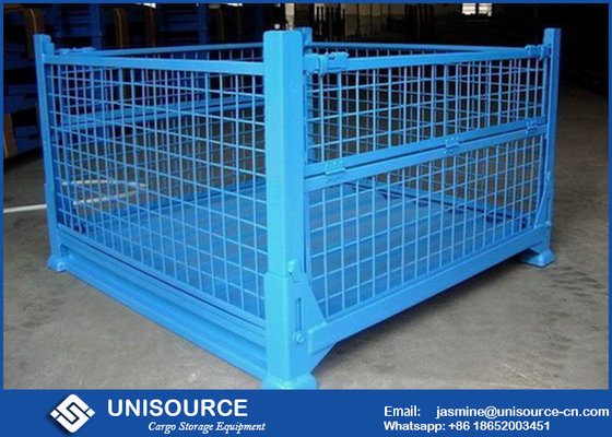 Warehouse Collapsible Pallet Cages 500Kg - 2000Kg Load Wire Mesh Storage Boxes