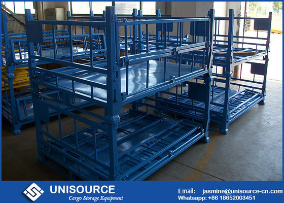 Size Customized Foldable Metal Box Heavy Duty Metal Pallet Cage For Warehouse Storage