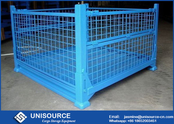 Warehouse Stackable Foldable Metal Box Wire Mesh Container For Logistics Turnover