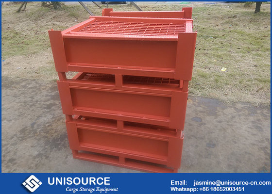 Stackable Foldable Metal Box Industrial Steel Pallet Cages For Logistics Transport