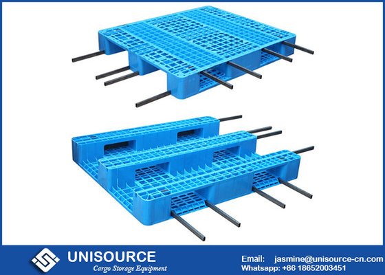Reinforced Heavy Duty Plastic Pallets , Blue Plastic Pallets 1.3T Rack Load Capacity