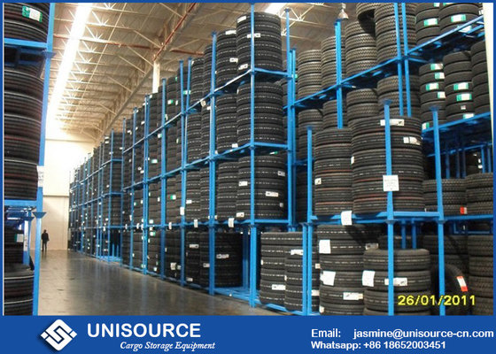 Powder Coated Rolling Tire Storage Rack Foldable / Mounted Design Size Customized