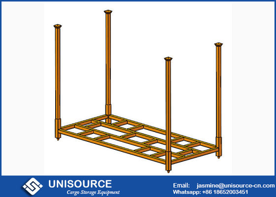 Yellow Color Stacking Tire Rack , Collapsible Two Level Stacking Steel Storage Racks