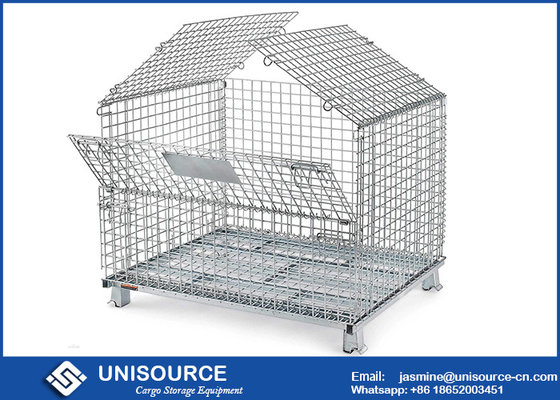 Unisource Industrial Collapsible Wire Cage , Electro Galvanized Steel Cage