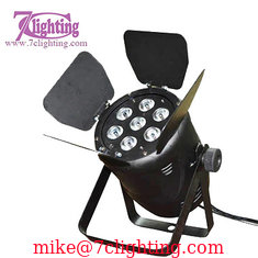 China 7x12W Mini PARcan Dmx LED Spotlight RGBW Quad Color with Barn Door supplier