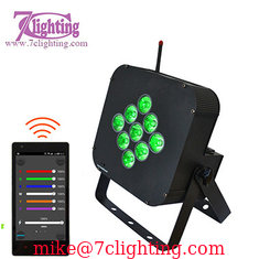 China 9 RGBWA+UV Battery LED Par DMX 2.4GHz WiFi Uplighting supplier