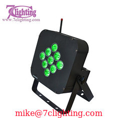 China Battery Powered 9LED RGBWA PAR LED Wireless Dmx512 Control supplier