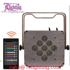 China New Battery LED Par DMX 2.4GHz WiFi 9 RGBWA+UV Battery LED Par Uplighting supplier