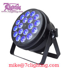 China Compact Quad LED Par 64 Round Flat Par Can 18x10W RGBW Wash Lights 4/8CH Easy Control DMX LED Stage Lights For event DJs supplier
