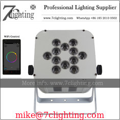 China 12X18W RGBWA-UV Battery LED PAR Light Wireless DMX WiFi Control LED Uplighting Charging Case Packing supplier