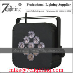 China Battery Powered Wireless DMX 9LEDs RGBWA+UV PAR LED Uplighting for Event, Stage, DJ supplier