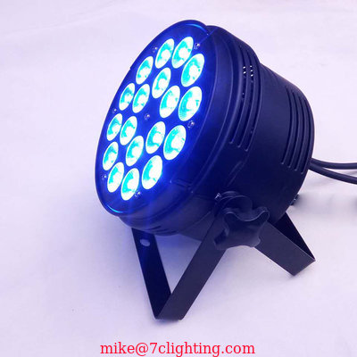 Compact Quad LED Par 64 Round Flat Par Can 18x10W RGBW Wash Lights 4/8CH Easy Control DMX LED Stage Lights For event DJs supplier