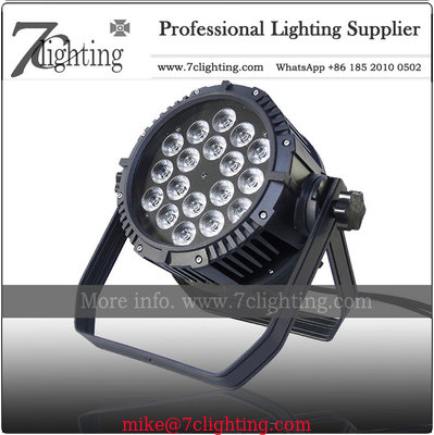 Quad LED 18X12W PAR 64 Spotlight with IP65 Waterproof Rating Silence for Theater, TV Studio supplier