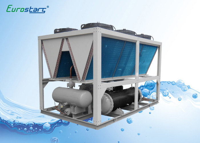 Super Fiber Machine Air Cooled Chiller 100 Ton Air Water Chiller Double Screw Compressor