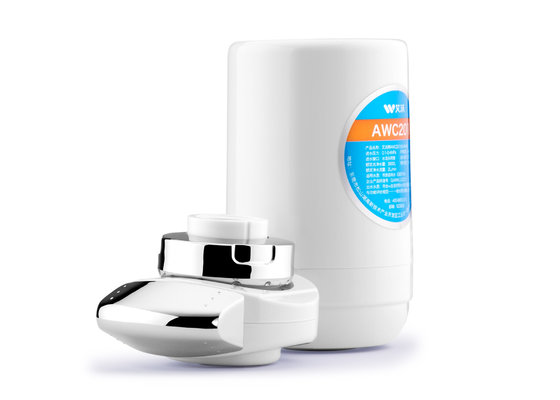 White Plastic Drinking Water Filters For Home , Tap Mounted Water Filter supplier