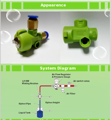 Low Pressure Water Spray Nozzles Water Mist Spray Nozzle Eliminate Static Electricity