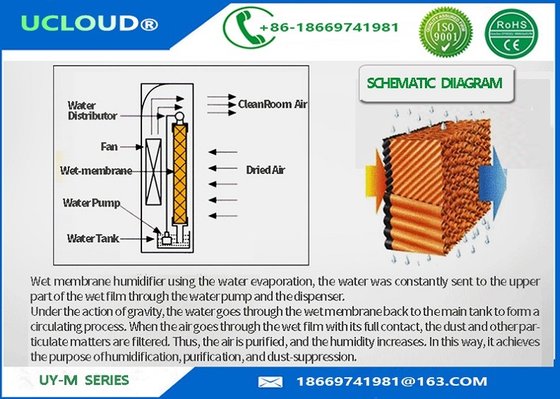 Remotely Control Cabinet Wet Film Humidifier Industrial Indoor With Caster Wheel