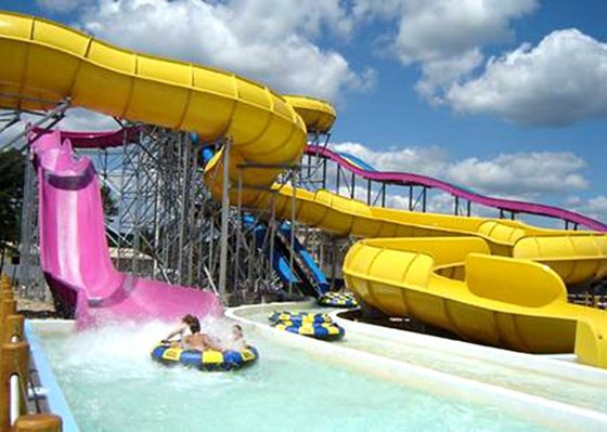 Large Outdoor Fiberglass Water Park Slides For Adults , Aqua Park Equipment