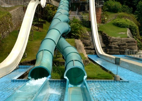 Water Attractions Pumping Dragon Fiberglass Water Slides Water Park Games