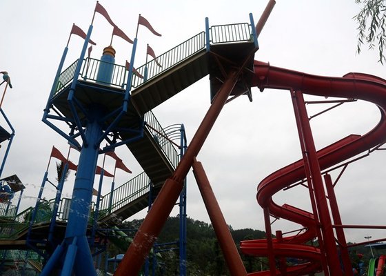 2000sqm Summer Kids Play Water Playgrounds , Fiberglass Extreme Water Slide
