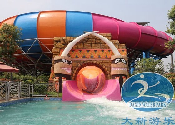 18 Meters Height Water Park Slides Fiberglass & Steel Customized