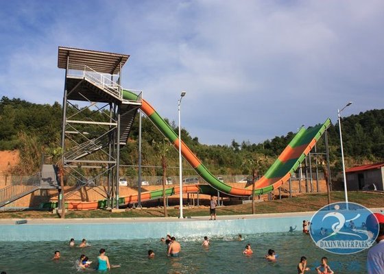 2 Players Ride Adult Water Slide Turn Back Towering Slide 18.5Kw Pump