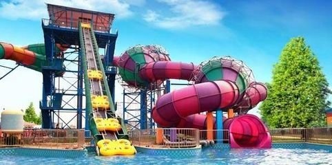 68.89 Feet Water Park Slides Tantrum Valley  Slide Fiberglass Material