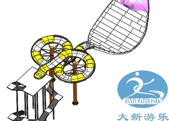 Water Park Equipment Elapid Snake Water Park Slides For Aqua Park