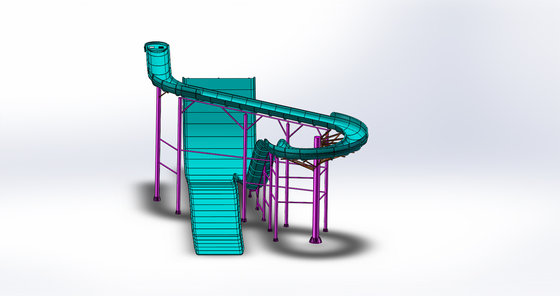 5.4FT Huge Turn Back Commercial Water Slide Customized For Water Park