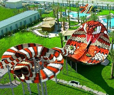 Large Water Amusement Park Outdoor Water Slides Platform 59.06 Feet