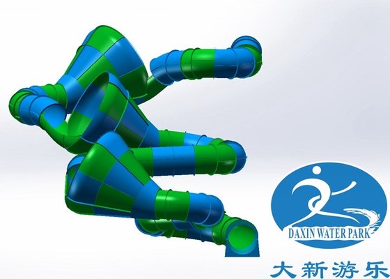Aqua Park Equipment Overwhlming Fiber Glass Water Slide For Adults