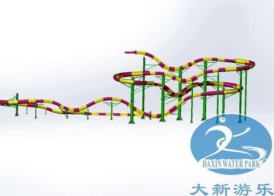 Funny Outdoor Water Play Equipment Blaster Slide Long For Large Aqua Amusement Park