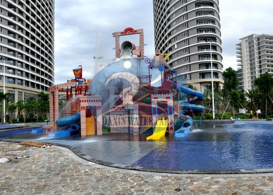 Middle Outdoor Water Slides Fiberglass Amusement Park Project ISO9001: 2008