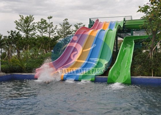Middle Outdoor Water Slides Fiberglass Amusement Park Project ISO9001: 2008