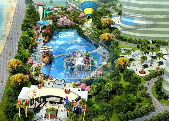 Middle Outdoor Water Slides Fiberglass Amusement Park Project ISO9001: 2008