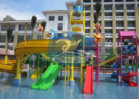 Small Water Park Project Middle Interacter Water House Aqua Play Equipment