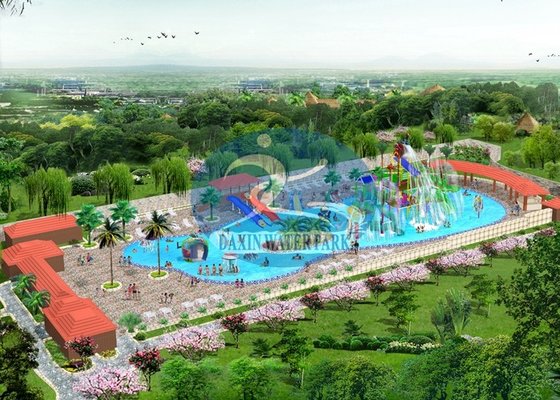 Small Water Park Project Middle Interacter Water House Aqua Play Equipment