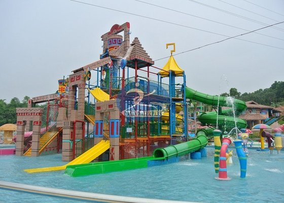 Indoor / Outdoor Large Aqua Playground With Bucket Water Playground Equipment