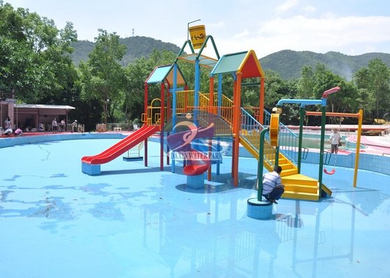 Small Playground Water Park Galvanized Steel Structure Fiberglass Water Slide