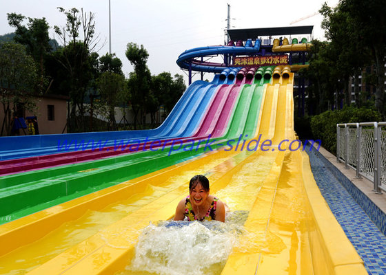 Long Competition Huge Fiberglass Water Slides with 4 Lane / 6 Lane / Multi Lane