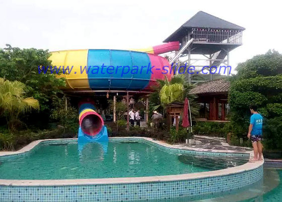 2 Persons Space Bowl Water World With Raft Colorful Customized Fiberglass Slide
