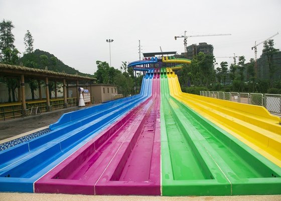 Colorful Aqua Water Park Slides Racing Water Slide in Red Yellow Purple Blue